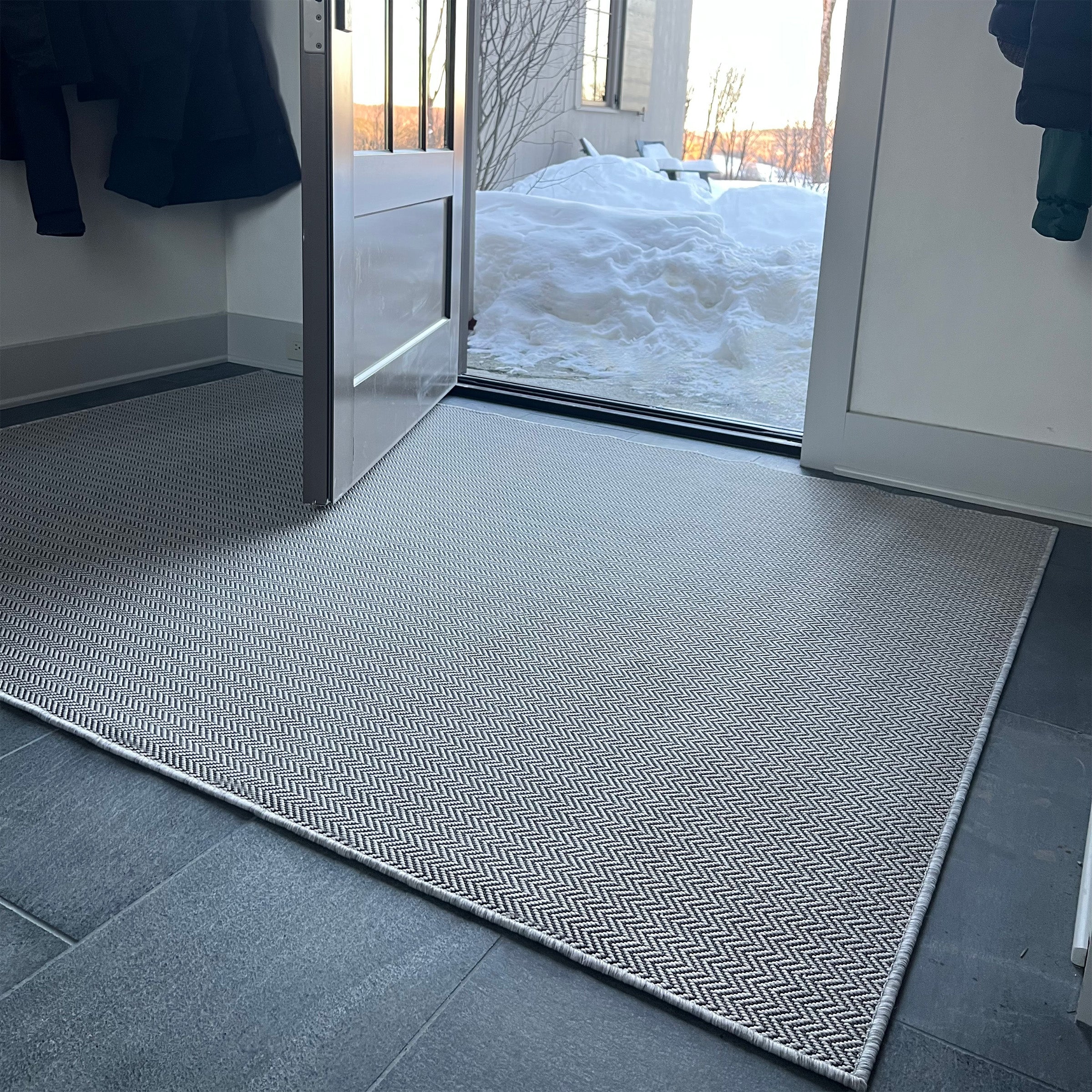 The Innerweave - Chevron (Stone) / 5 x 7 Area Mat – Porte + Hall